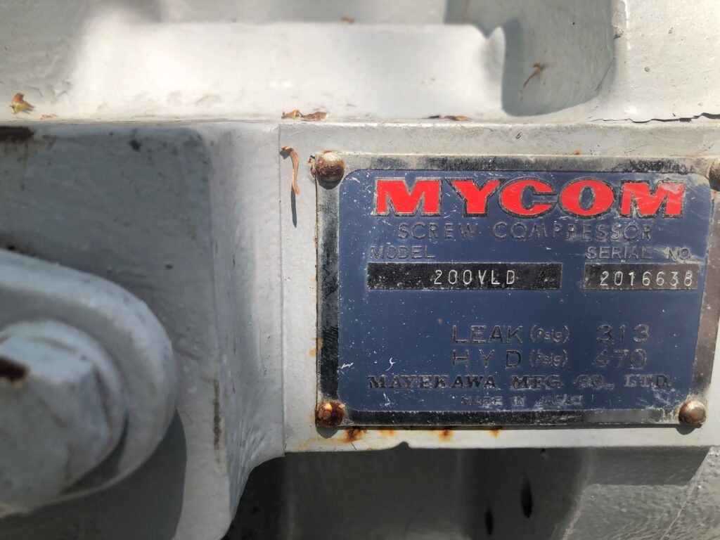 Mycom Ammonia Screw Compressor 200 VLD Package 350 HP: Item#: C88877 ...